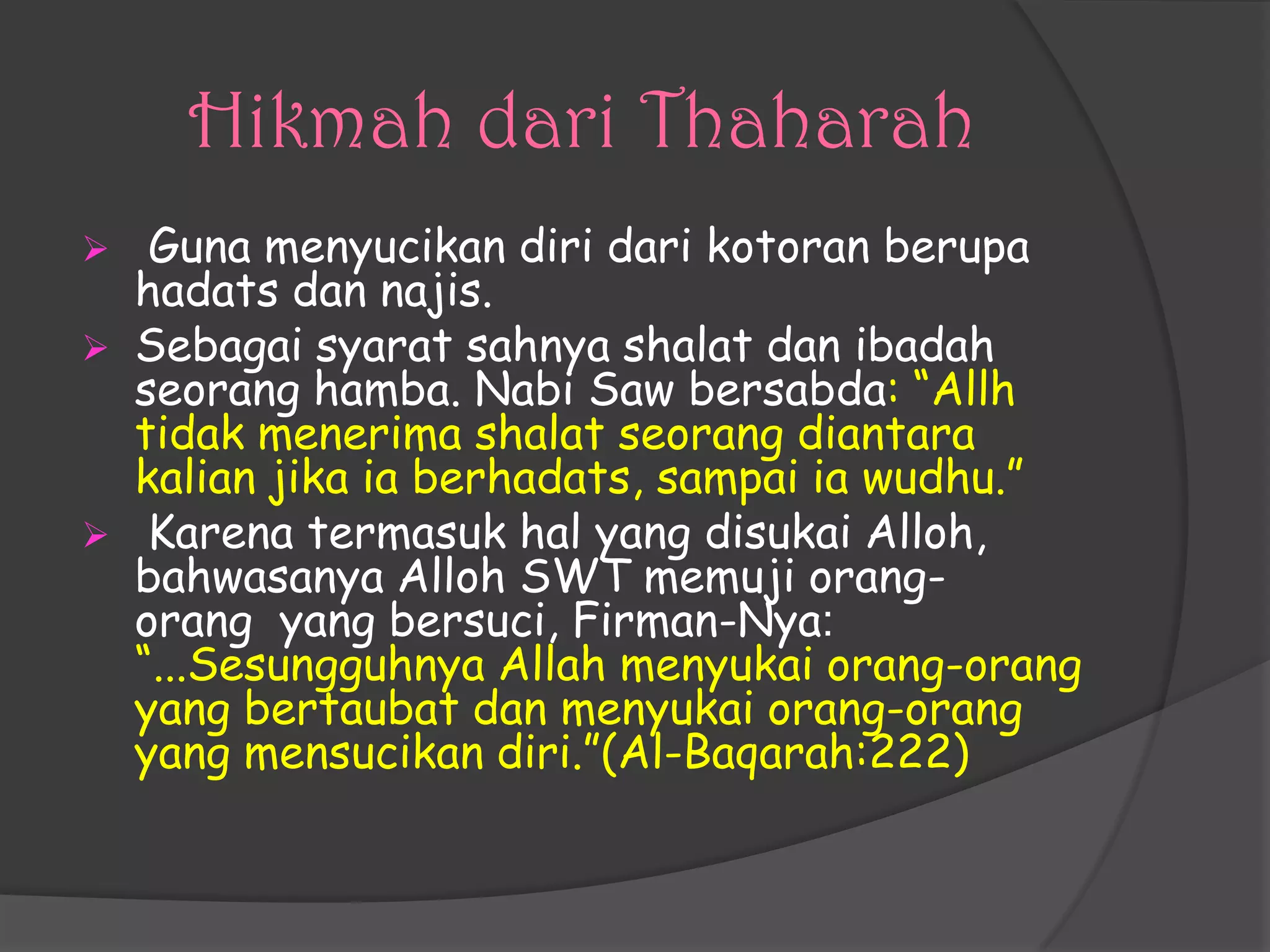 Presentasi Power Point Thaharah | PPTX