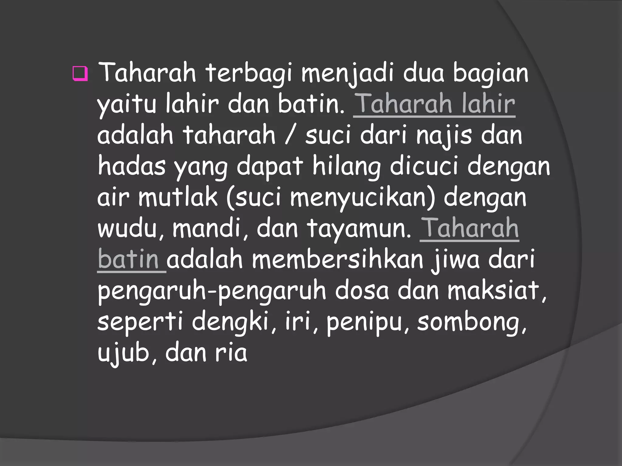 Presentasi Power Point Thaharah | PPTX