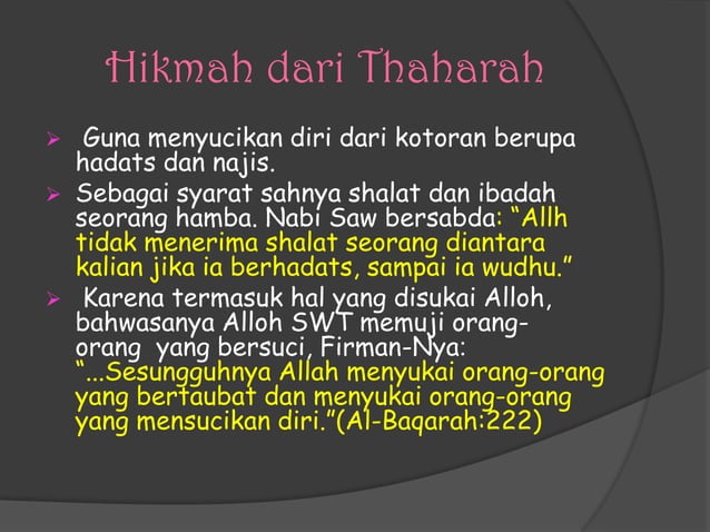 Presentasi Power Point Thaharah | PPTX