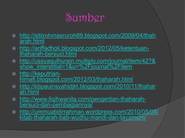 Presentasi Power Point Thaharah | PPTX