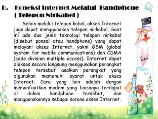 Cara Koneksi Internet menggunakan Telepon Kabel dan Nirkabel | PPTX