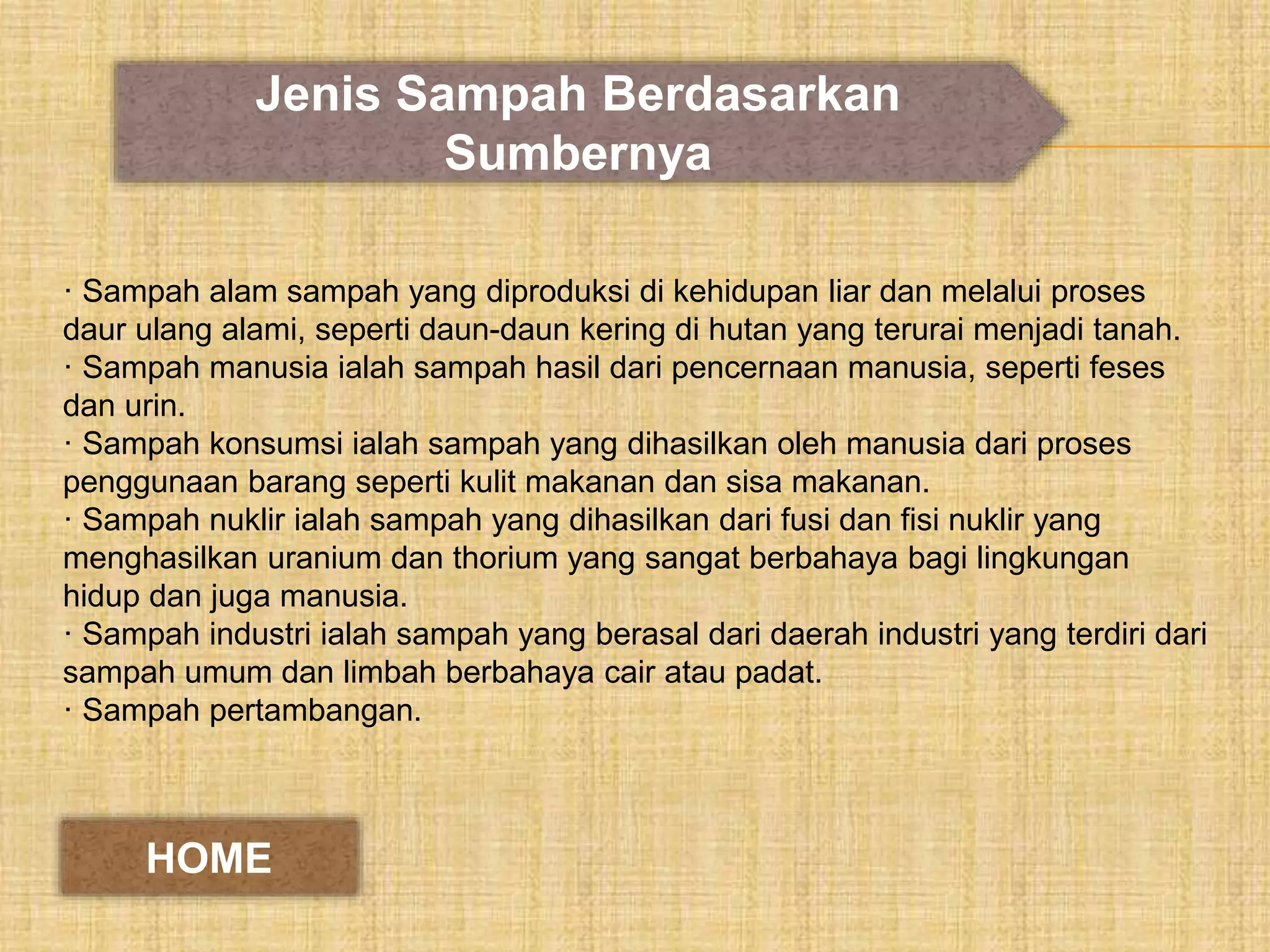 Jenis-Jenis Sampah | PPTX