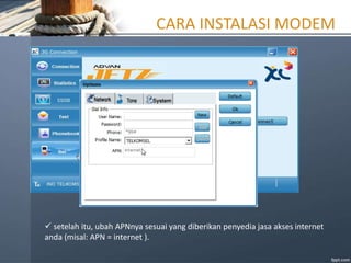 Tugas tik (instalasi modem) | PPTX