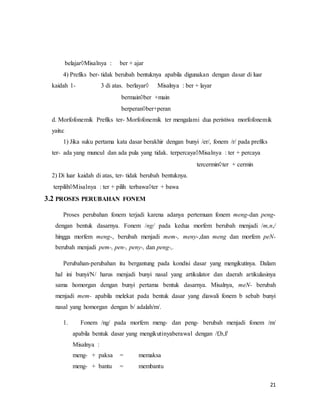 PROSES MORFOFONEMIK DAN PROSES MORFOLOGIK | DOCX