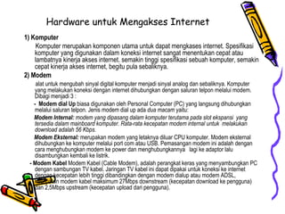Tugas tik, perangkat keras untuk mengakses internet | PPT