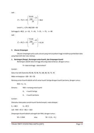 Tugas tmtt matematika statistika sapta | DOCX