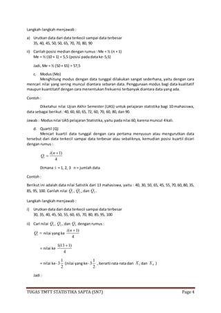 Tugas tmtt matematika statistika sapta | DOCX