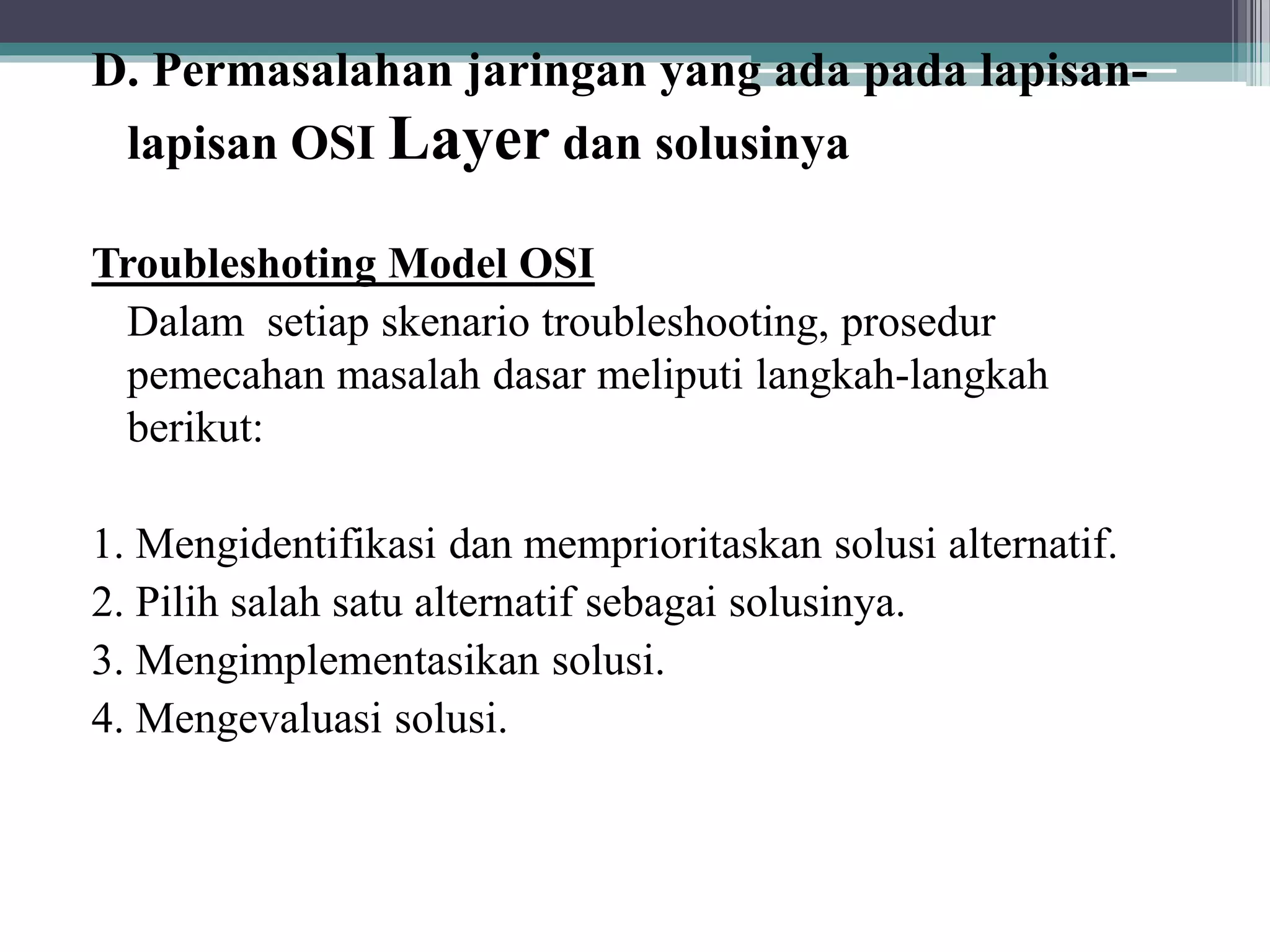 Tugas troubleshooting jaringan | PPTX
