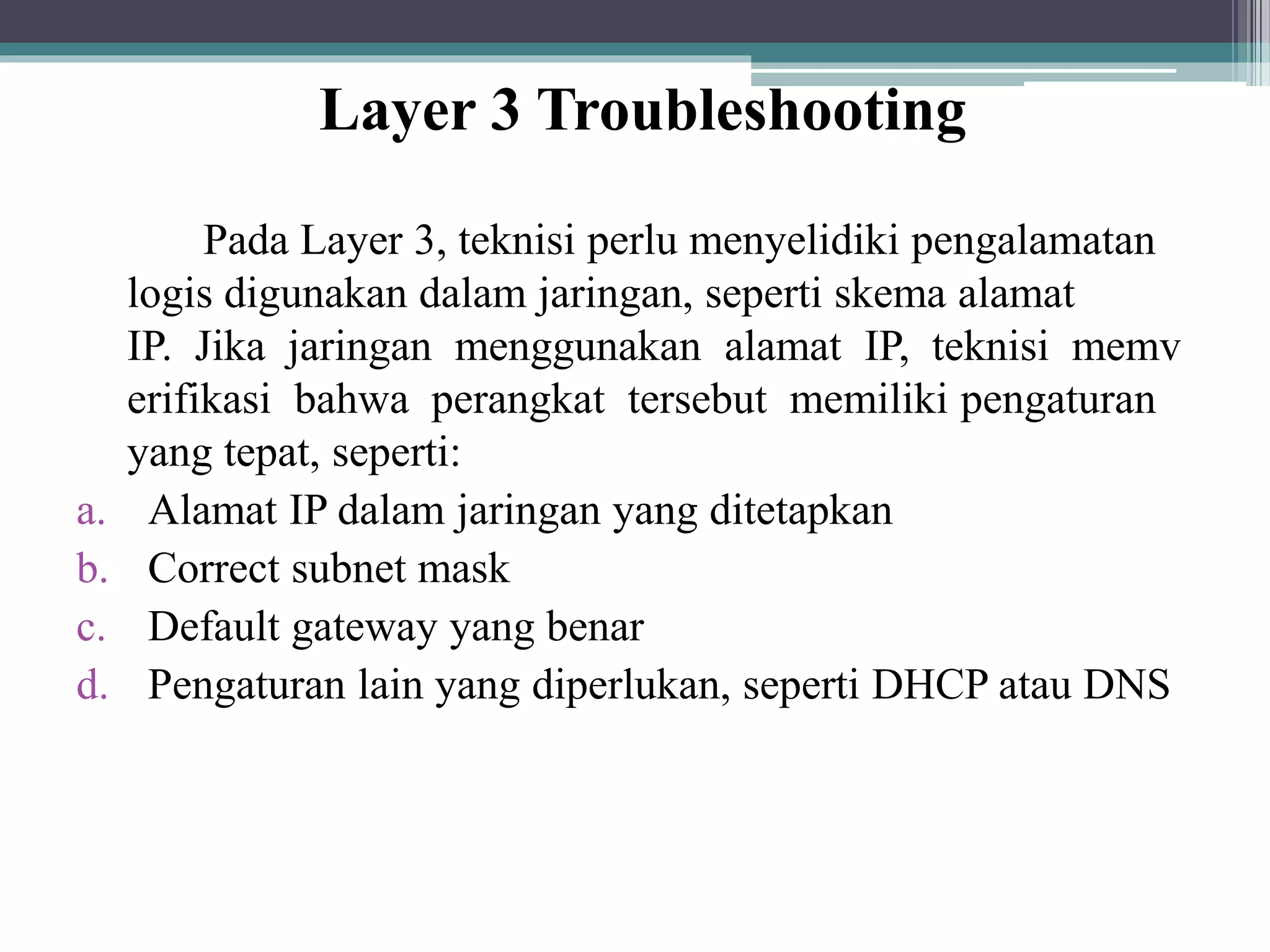 Tugas troubleshooting jaringan | PPTX