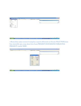 Tutorial langkah pembuatan data base menggunakan ms.fox pro | PDF