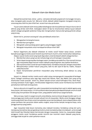 Dakwah dan Media Sosial | DOCX