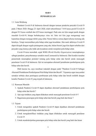 makalah penjaskes - Pandemi Covid Sebagai Alternatif Pendekatan ...