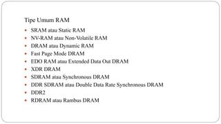 Tugas UTS Sistem Mikroprosesor Latch dan RAM (Random Access Memory) | PPT
