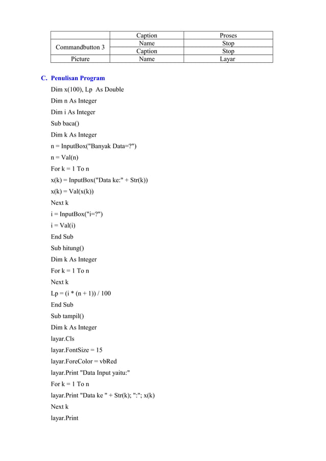 Rumus visual basic | PDF