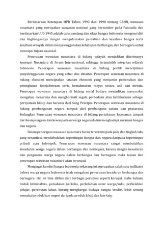Tugas Wawasan Nusantara | PDF