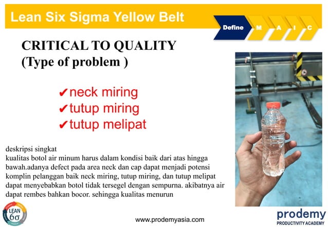 Contoh Tugas Yellow Belt pada sertifikasi lean six sigma yellow belt | PPTX