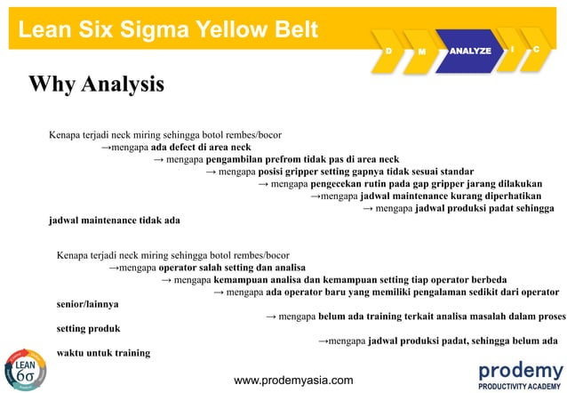 Contoh Tugas Yellow Belt pada sertifikasi lean six sigma yellow belt | PPTX