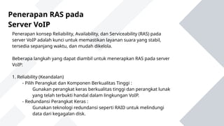 Penerapan RAS pada Server Database dan Server VOIP | PPT