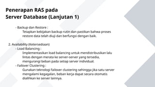 Penerapan RAS pada Server Database dan Server VOIP | PPT