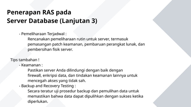 Penerapan RAS pada Server Database dan Server VOIP | PPT
