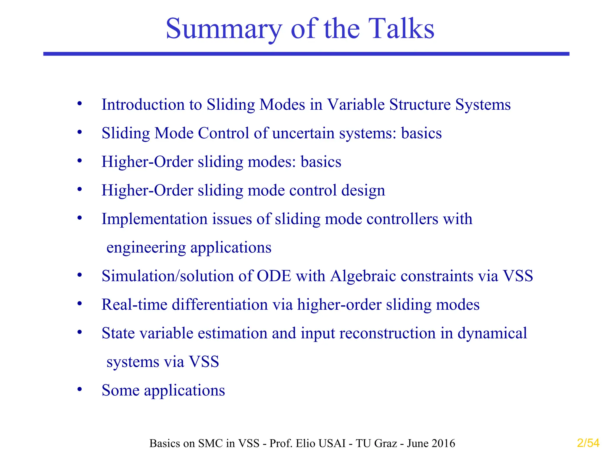 Sliding Mode Control: Basic Theory, Advances and Applications | PDF