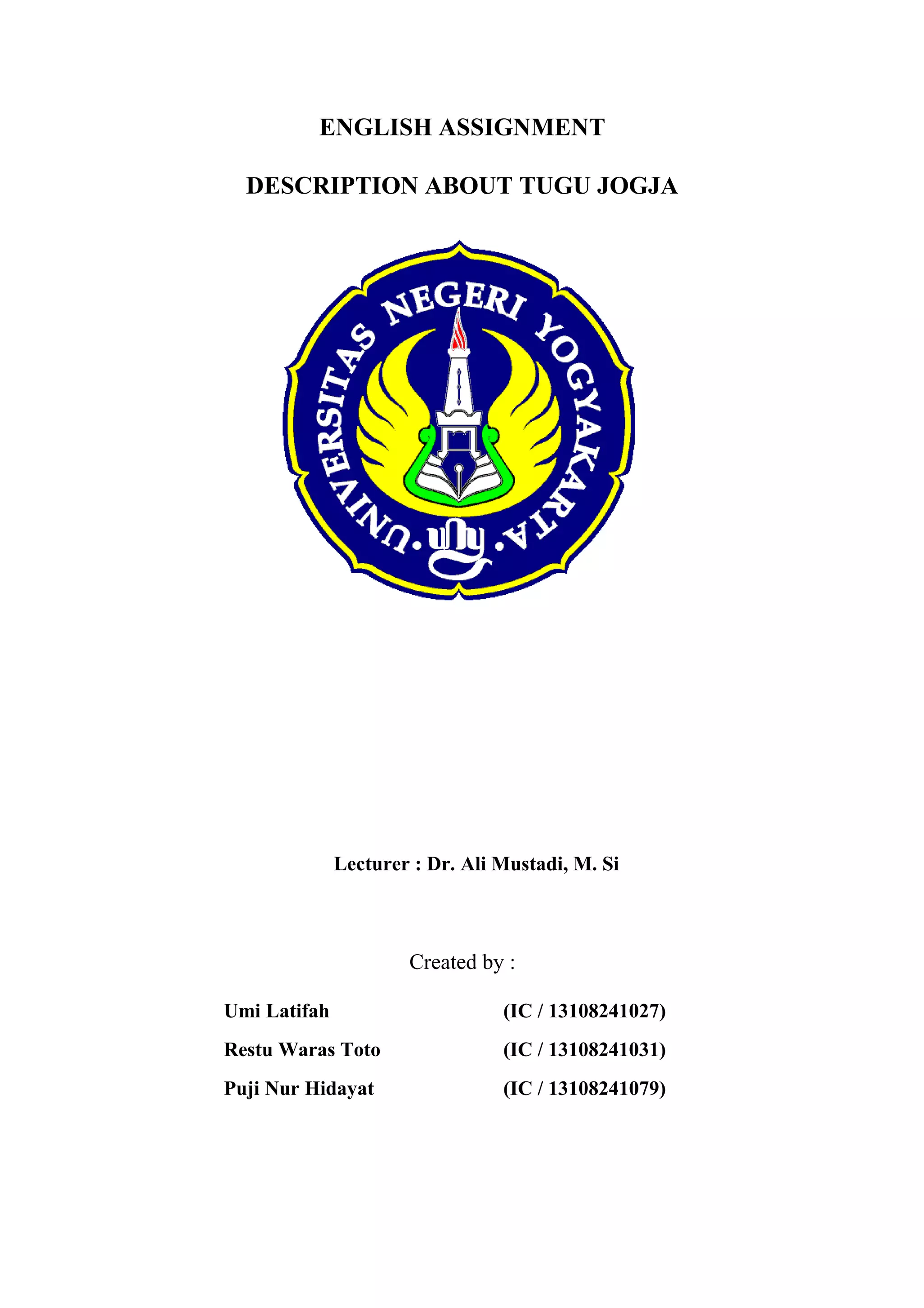 The Description of Tugu jogja | DOC