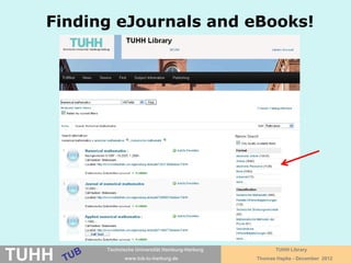 Welcome at TUHH library - A library in transition! | PPT