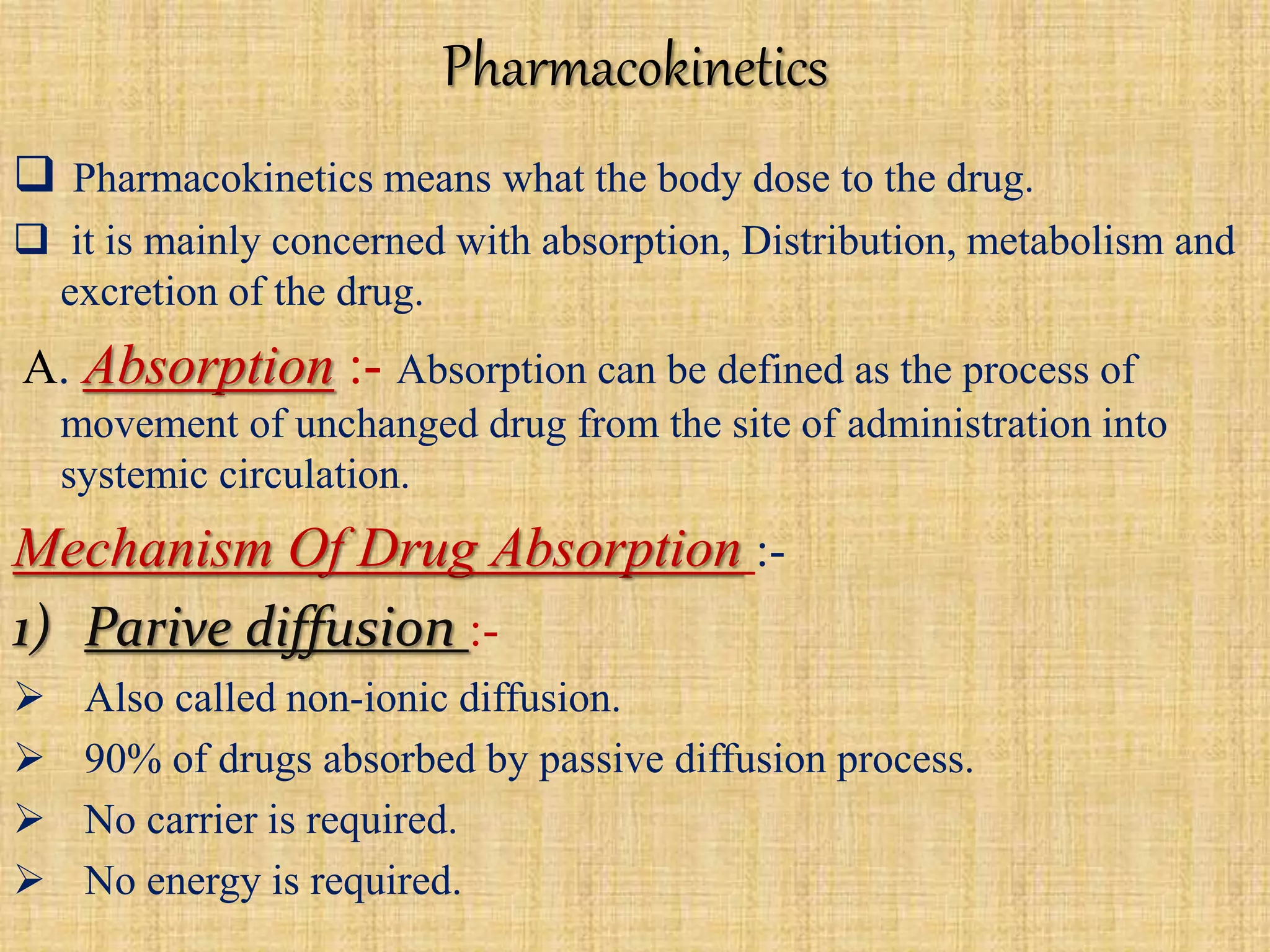 Mechanism Of Drug Absorption | PPTX