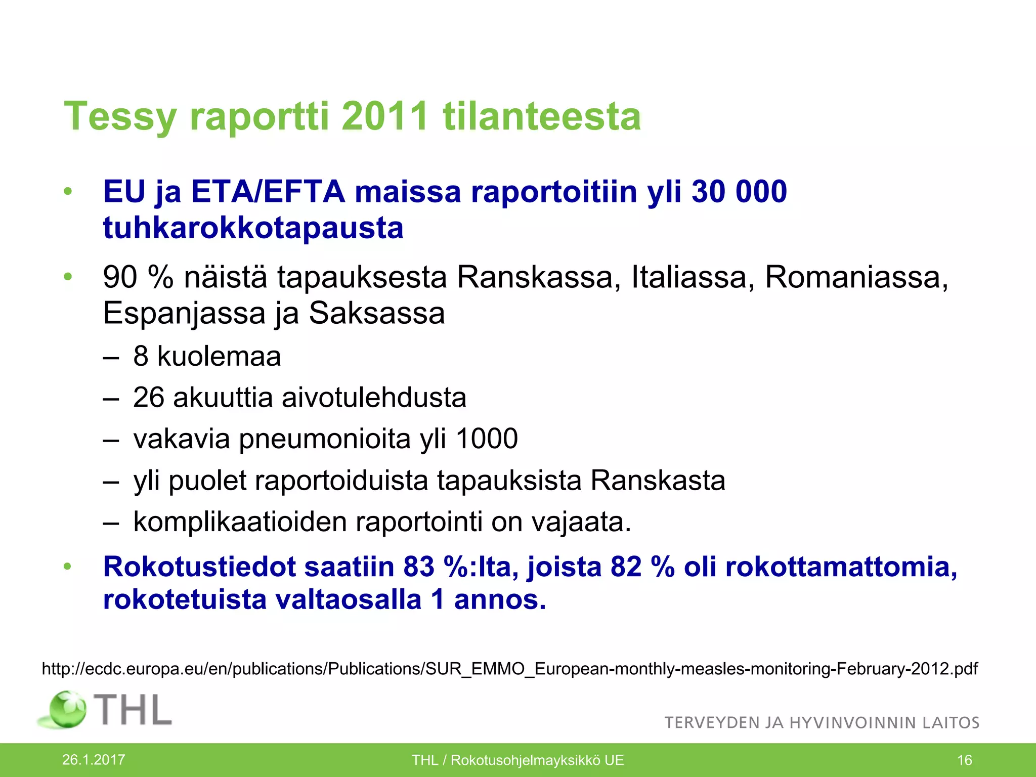 Tuhkarokko ja mpr-rokotukset 2017 | PDF