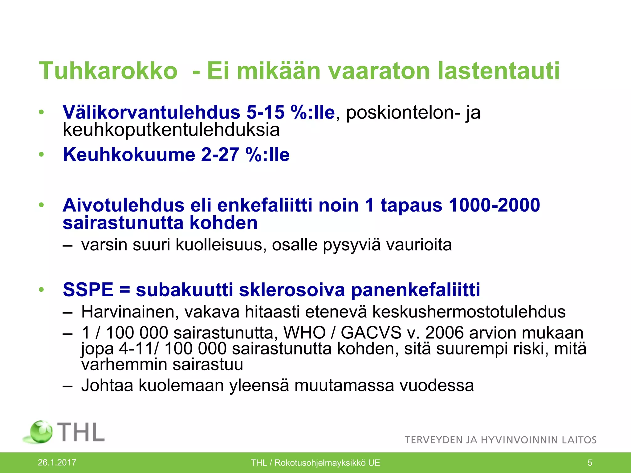 Tuhkarokko ja mpr-rokotukset 2017 | PDF