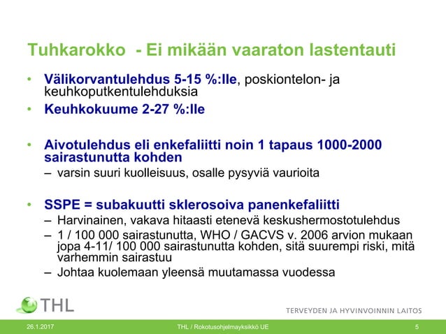 Tuhkarokko ja mpr-rokotukset 2017 | PPT