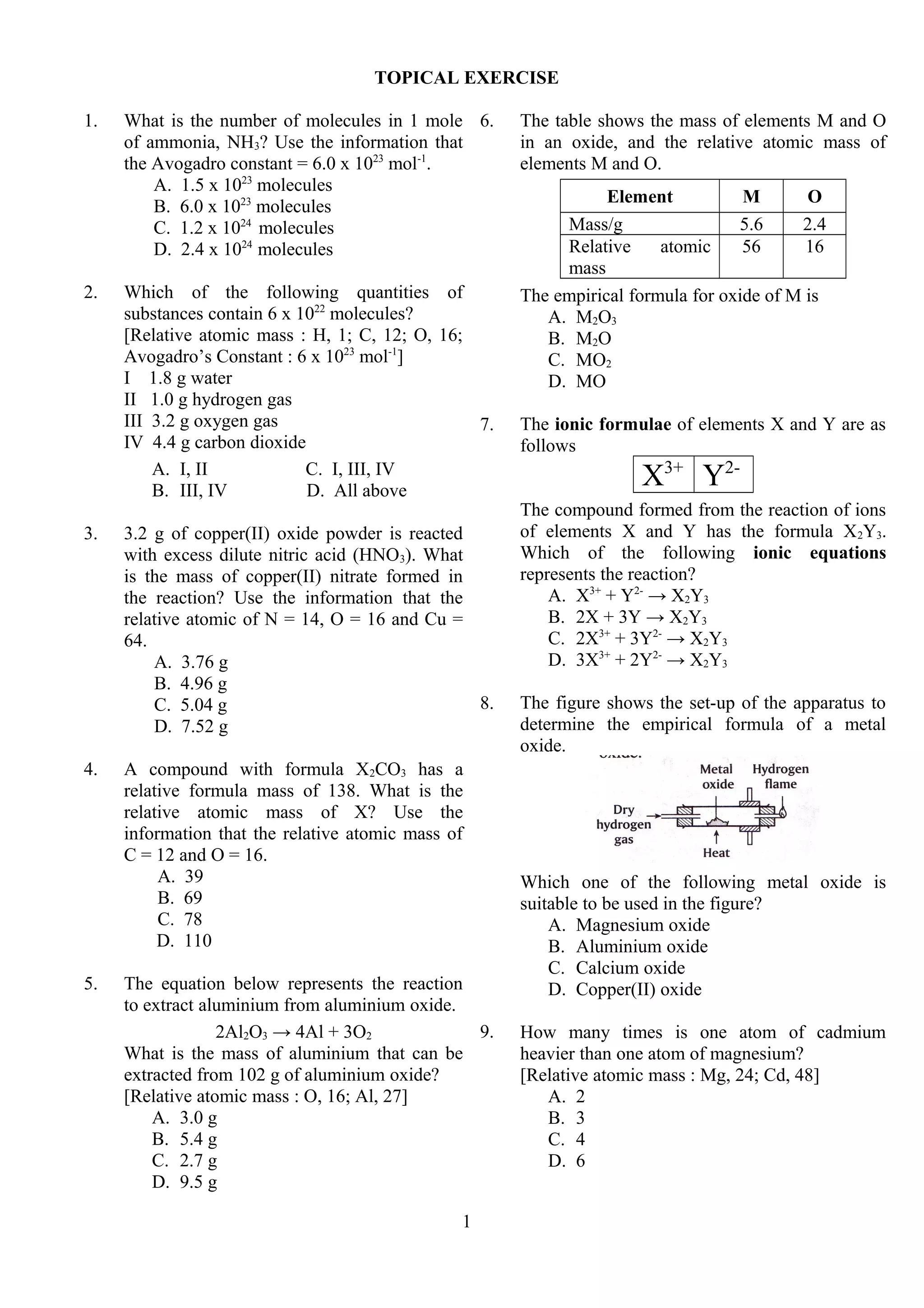 Tuition mole exercise revision | DOC