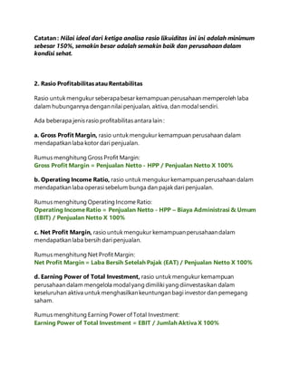 Tujuan analisis laporan keuangan perusahaan | PDF