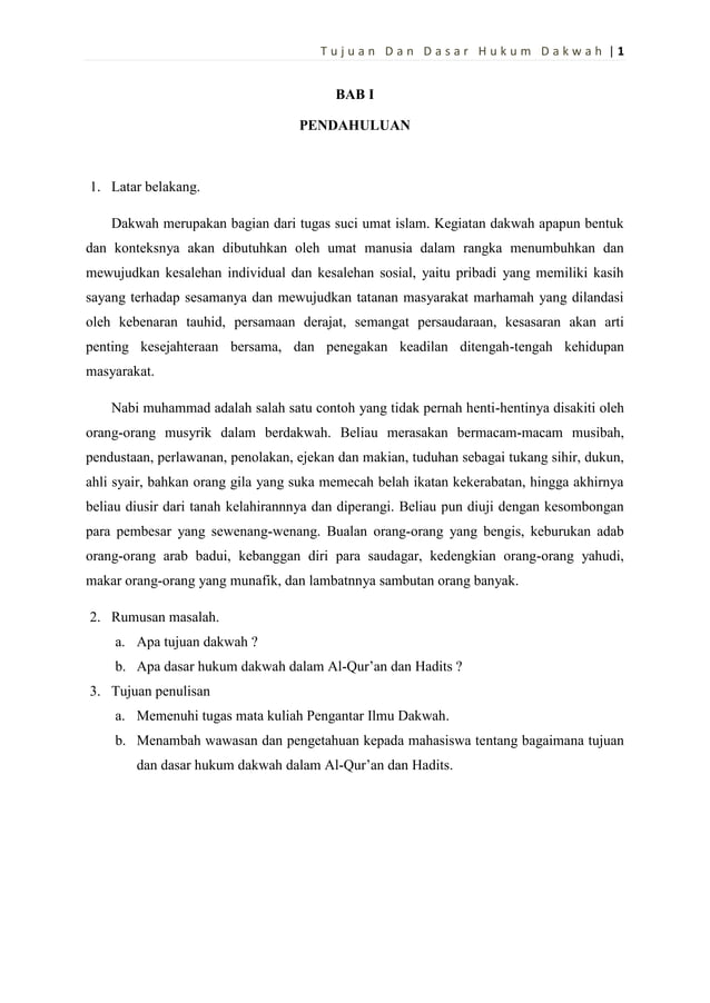 Tujuan dan dasar hukum dakwah | PDF