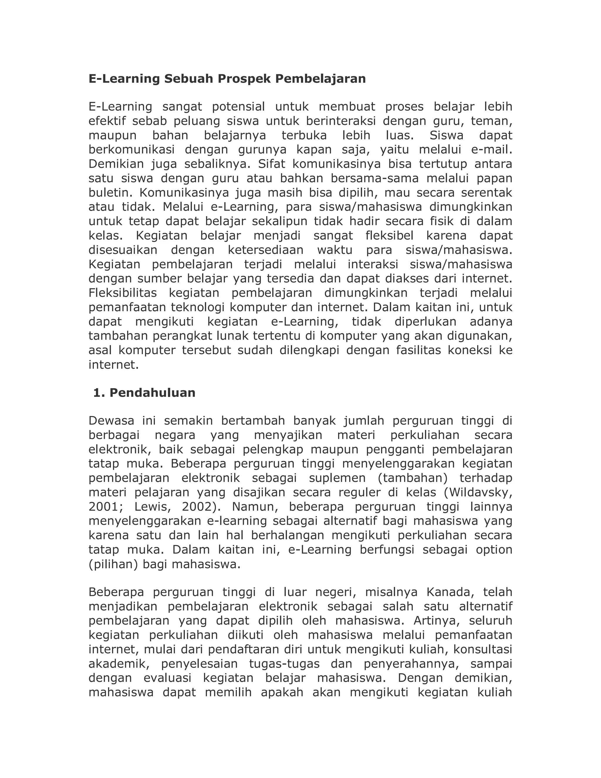 Tujuan e learning | PDF