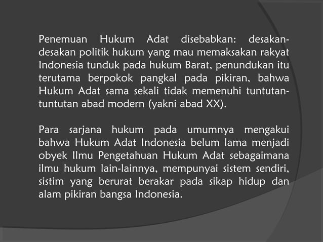 Tujuan hukum adat | PPT