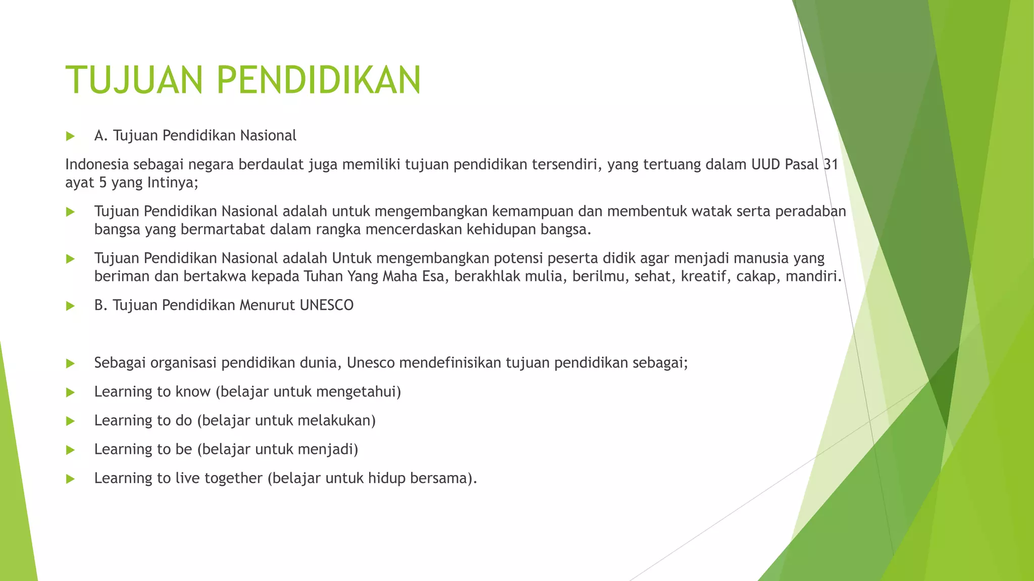 Tujuan pendidikan | PPT