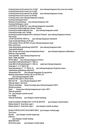 upah tukang bangunan bali | PDF