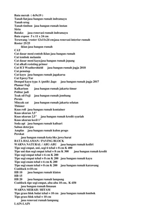 upah tukang bangunan bali | PDF
