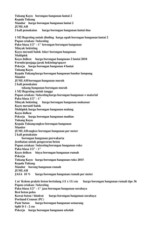 upah tukang bangunan bali | PDF
