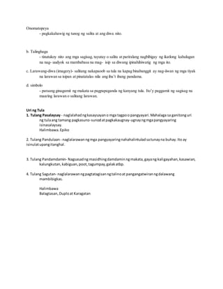 katuturan ng tula at sangkap | DOCX