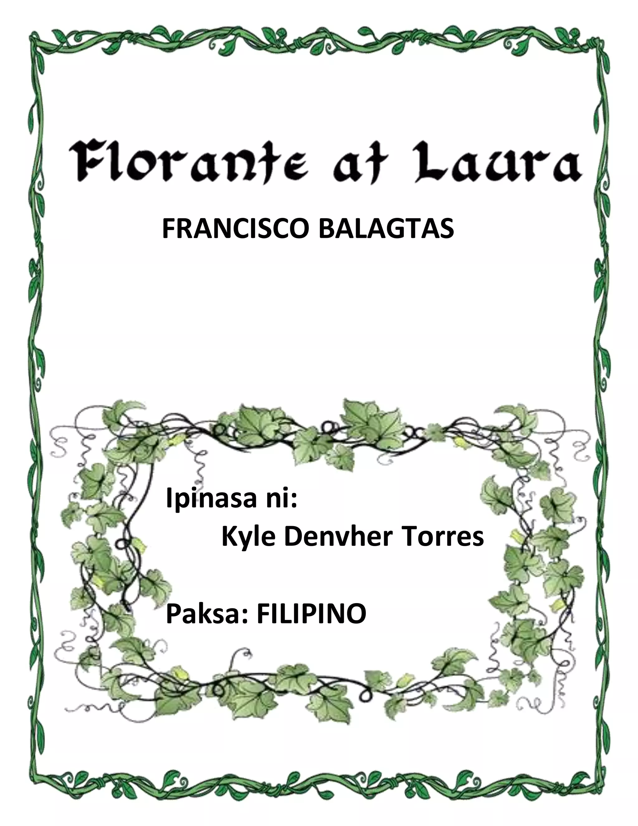 Tula - Mga Tauhan sa Florante at Laura | DOCX Tula - Mga Tauhan sa Florante at Laura | DOCX