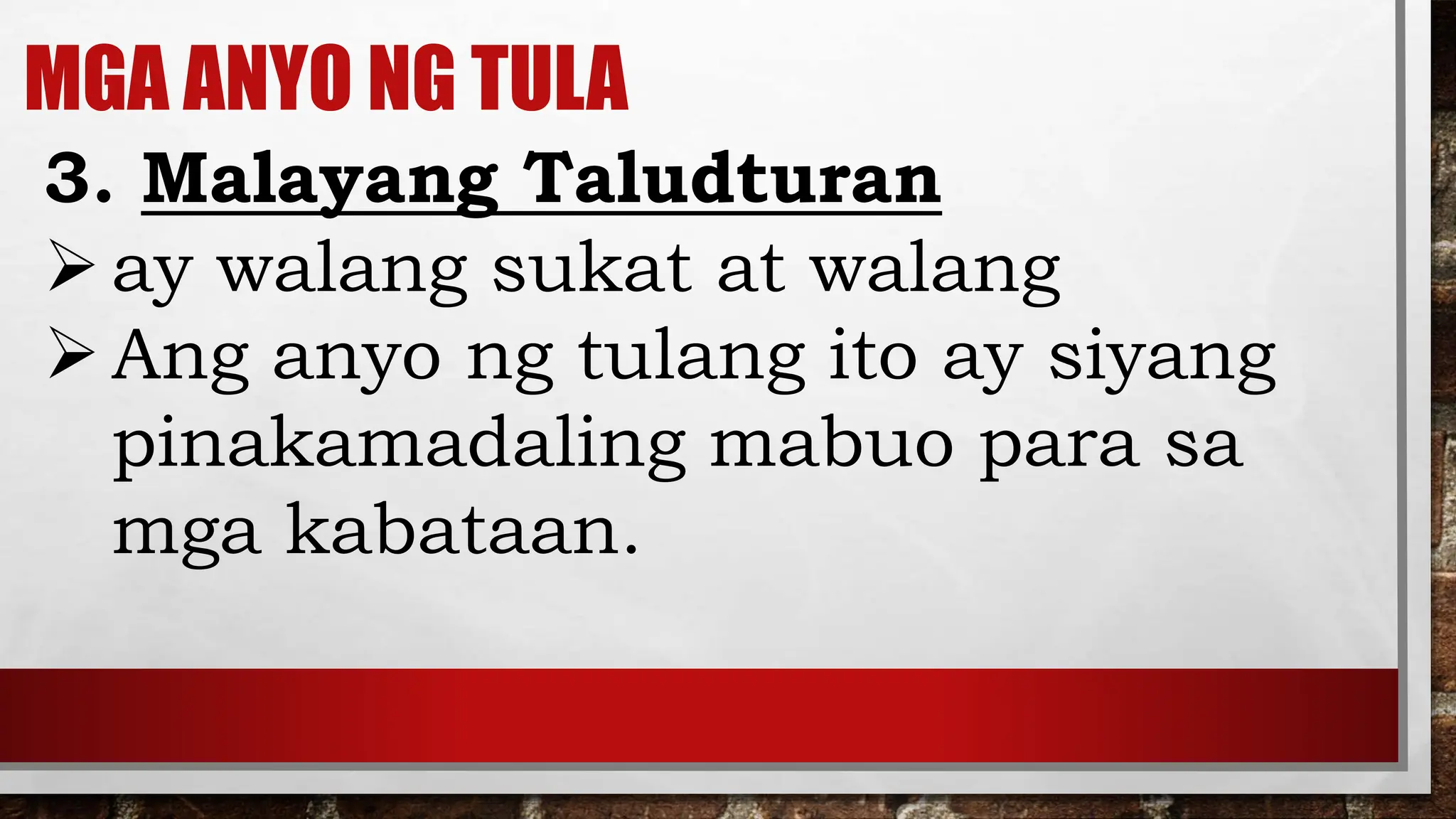 tulang tradisyunal at tulang modernista second quarter grade 8 | PPTX