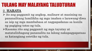 tulang tradisyunal at tulang modernista second quarter grade 8 | PPTX