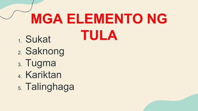 TULA- Filipino 7- MeLC based............. | PPTX