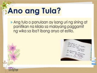 TULA-QUARTER2-FILIPINO 10-POWERPOINT PRESENTATION | PPTX