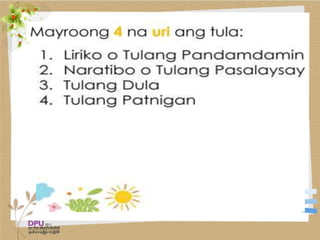 TULA-QUARTER2-FILIPINO 10-POWERPOINT PRESENTATION | PPTX