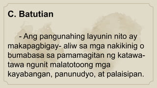 Mga tulang lumaganap noong unang panahon | PPTX