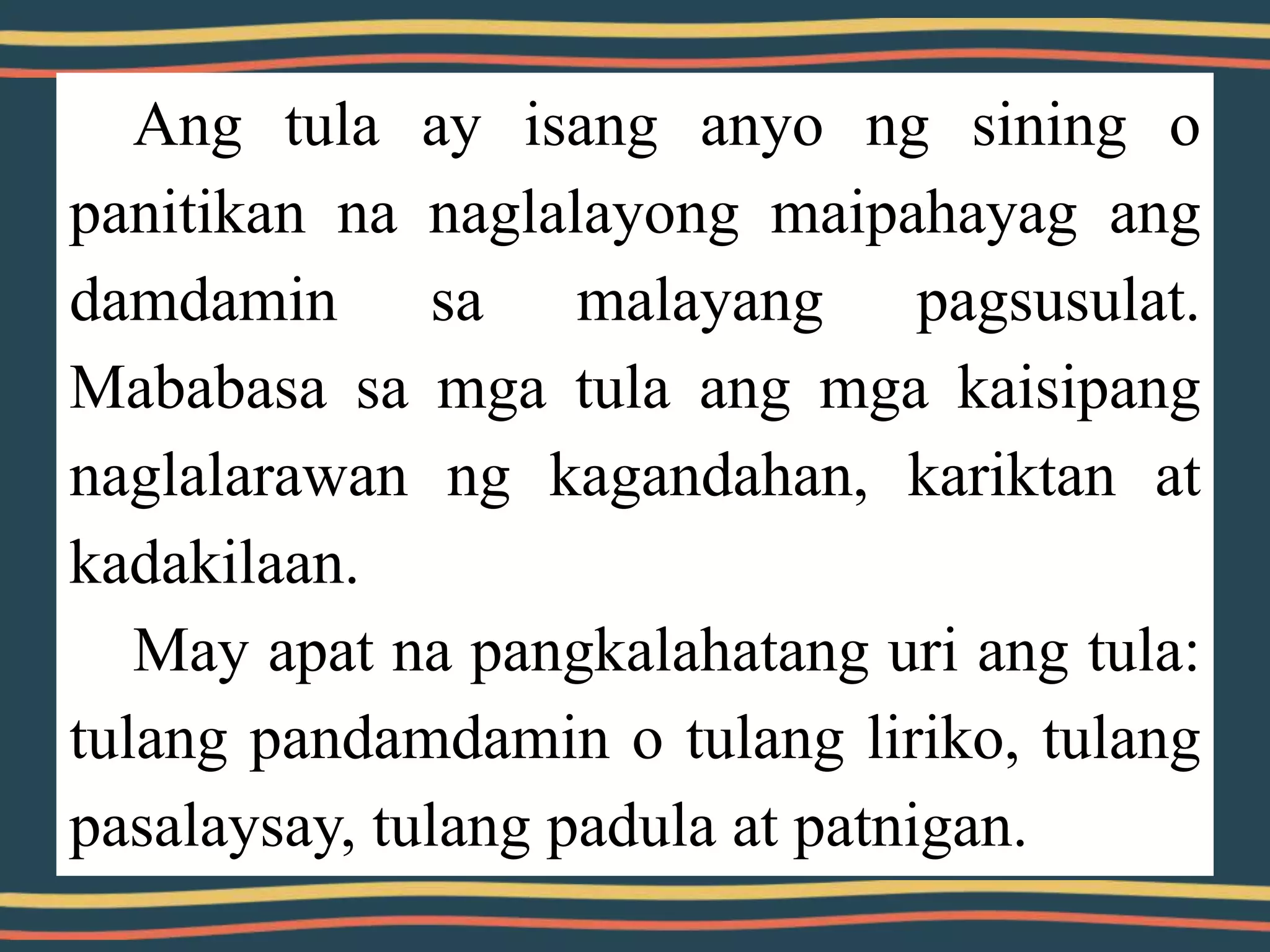 TULA-Ikalawang Markahan F.10.pptx