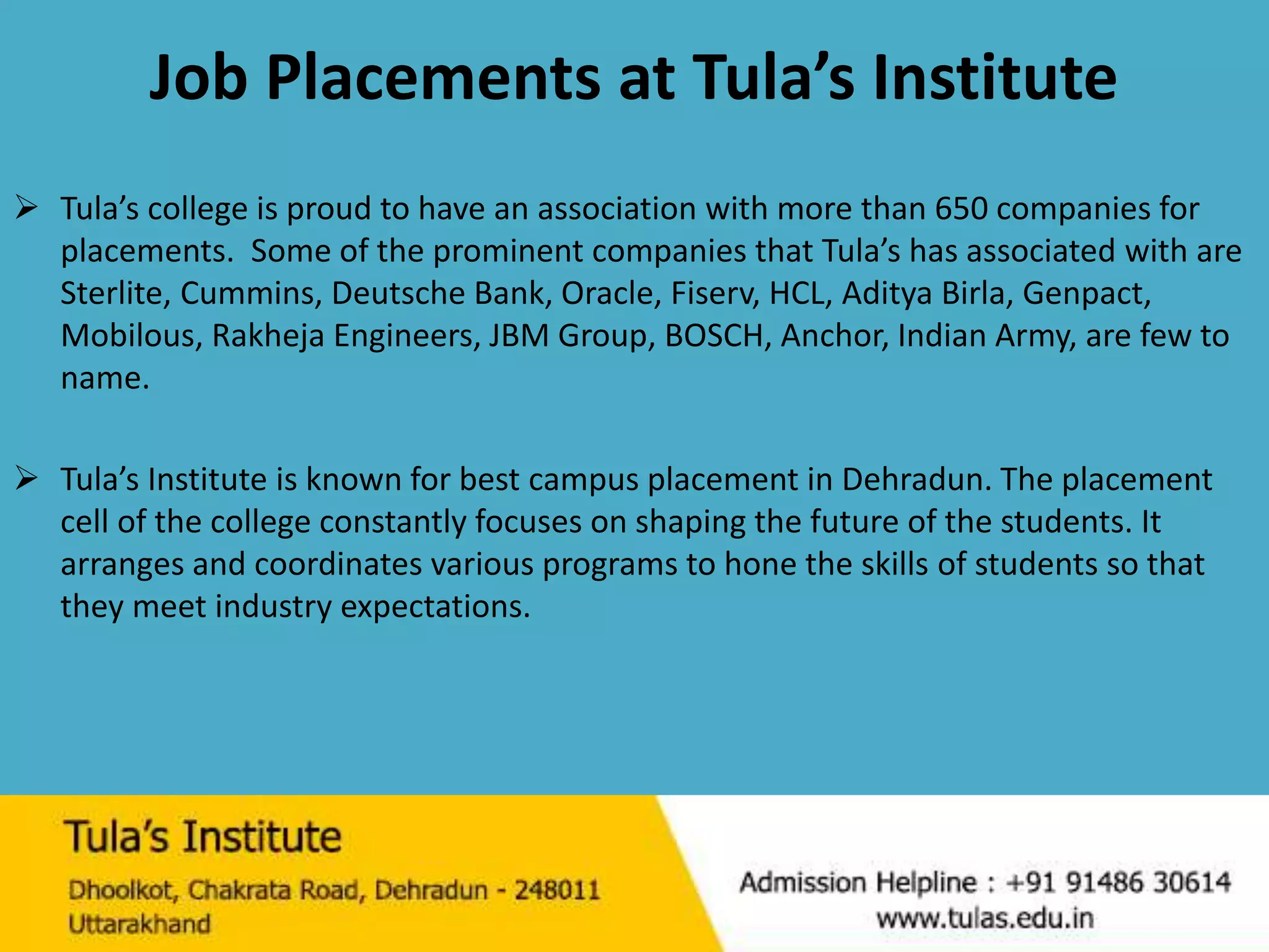 About Tula’s Institute Dehradun | PPTX